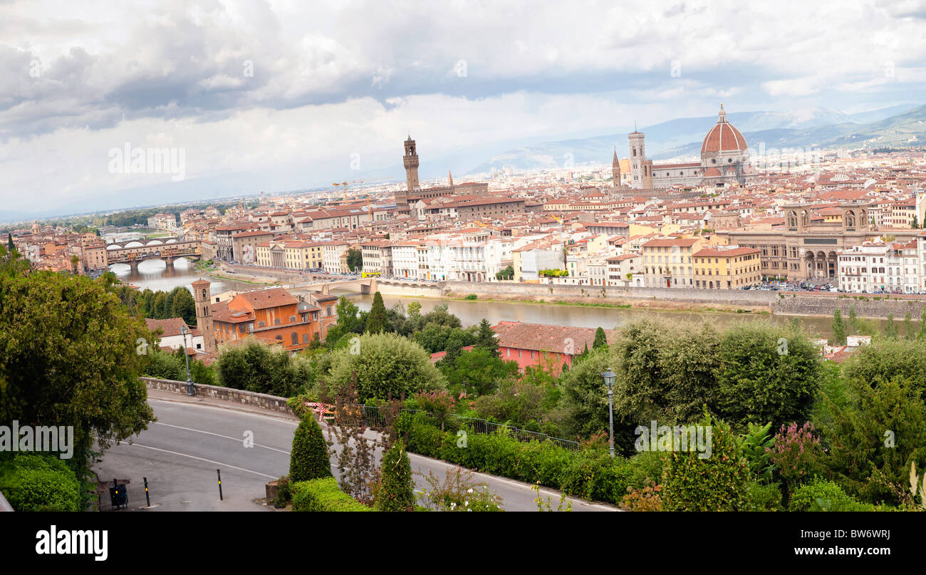 Florence panoramic view from michelangelo hi-res stock photography and ...