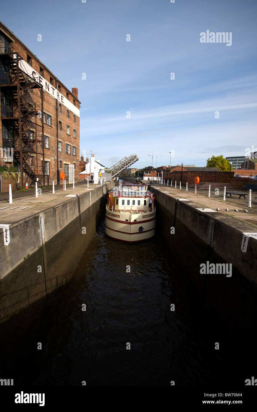 Gloucester Docks Lock UK River Severn Sharpness Canal Boat Edward Elgar ...