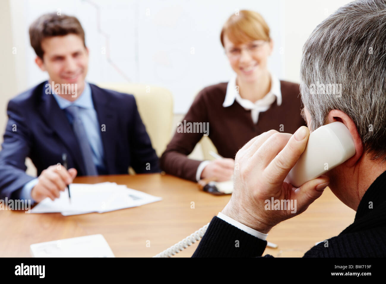 Woman phone receiver rear view hi-res stock photography and images - Alamy