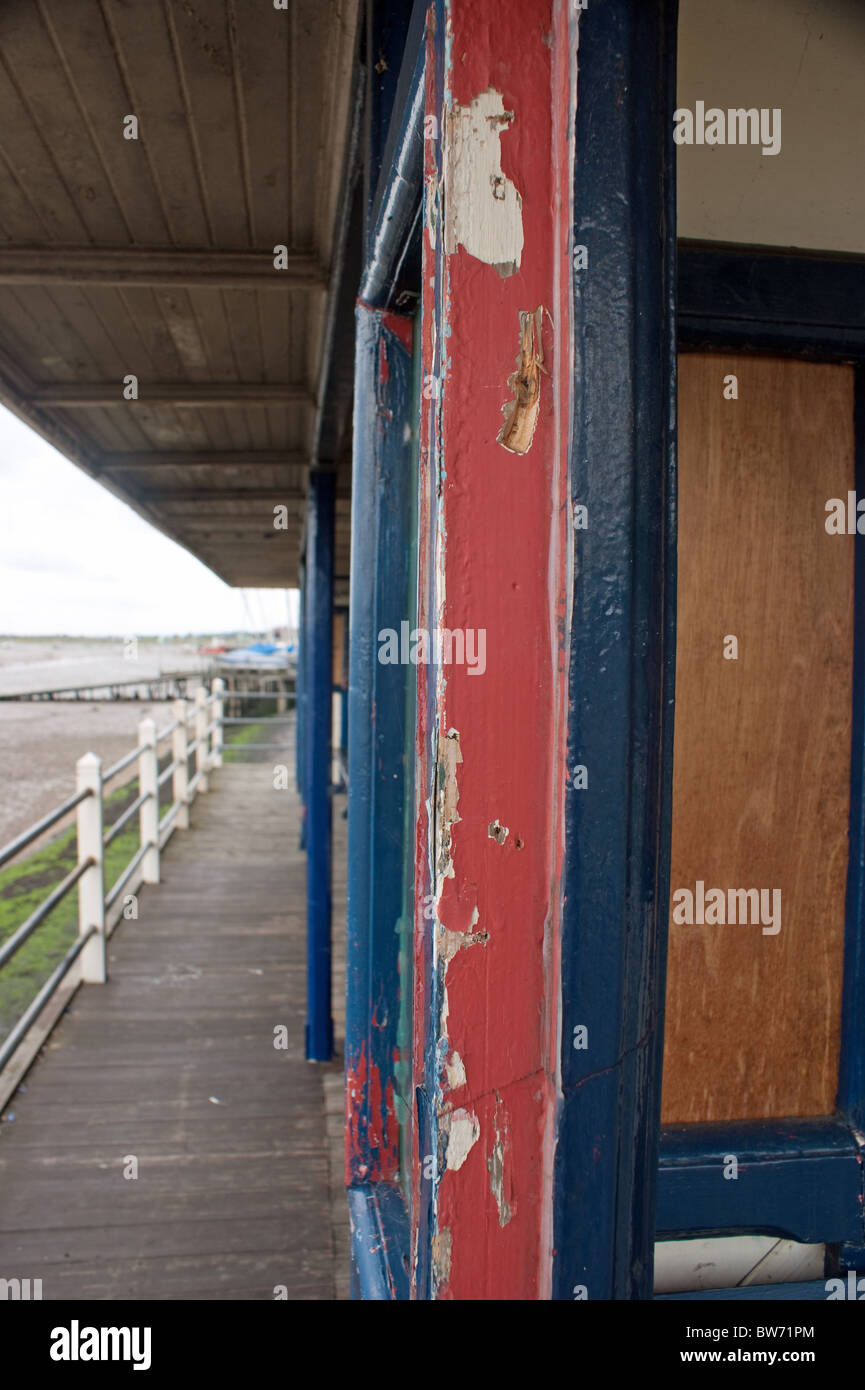 On a the sea front in Lee are some rustic beach shelters Stock Photo ...