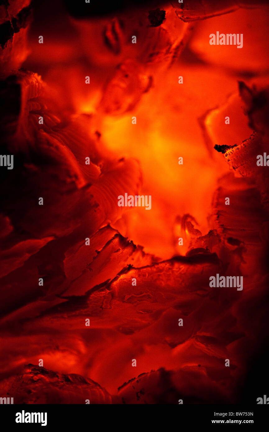 Orange glow from burning wood, Norway Stock Photo - Alamy