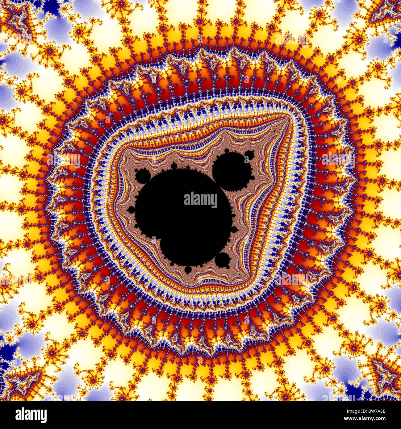 A deep zoom into the Mandelbrot Set reveals miniature copies of the Set ...