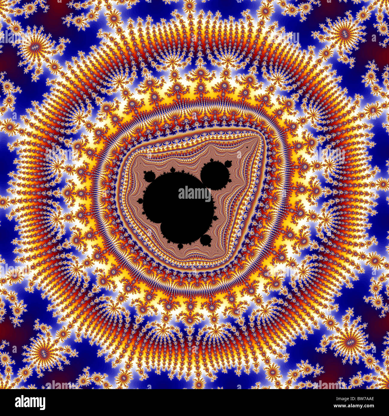 A deep zoom into the Mandelbrot Set reveals miniature copies of the Set ...