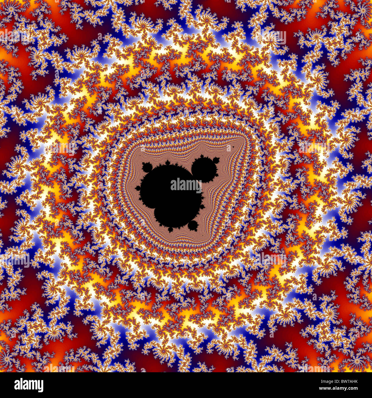 A deep zoom into the Mandelbrot Set reveals miniature copies of the Set ...