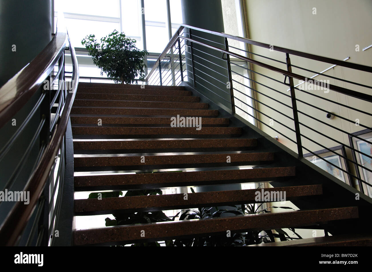 Double railing stair case Stock Photo - Alamy