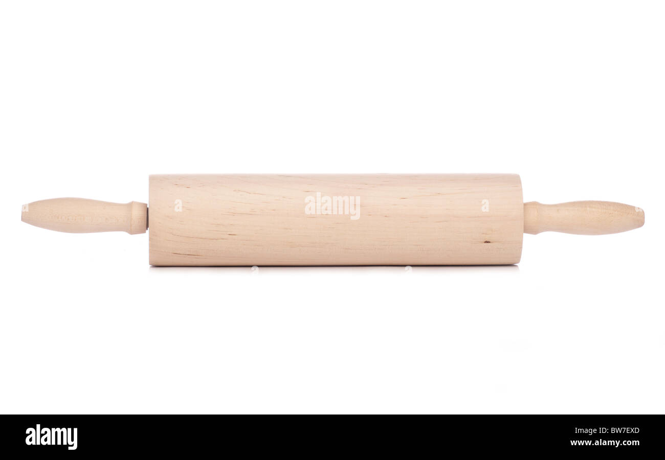 Rolling pin isolated on white background Stock Photo - Alamy