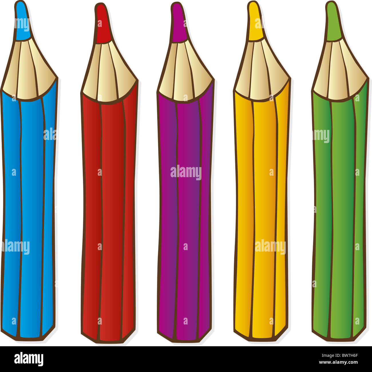 illustration of color crayons Stock Photo - Alamy