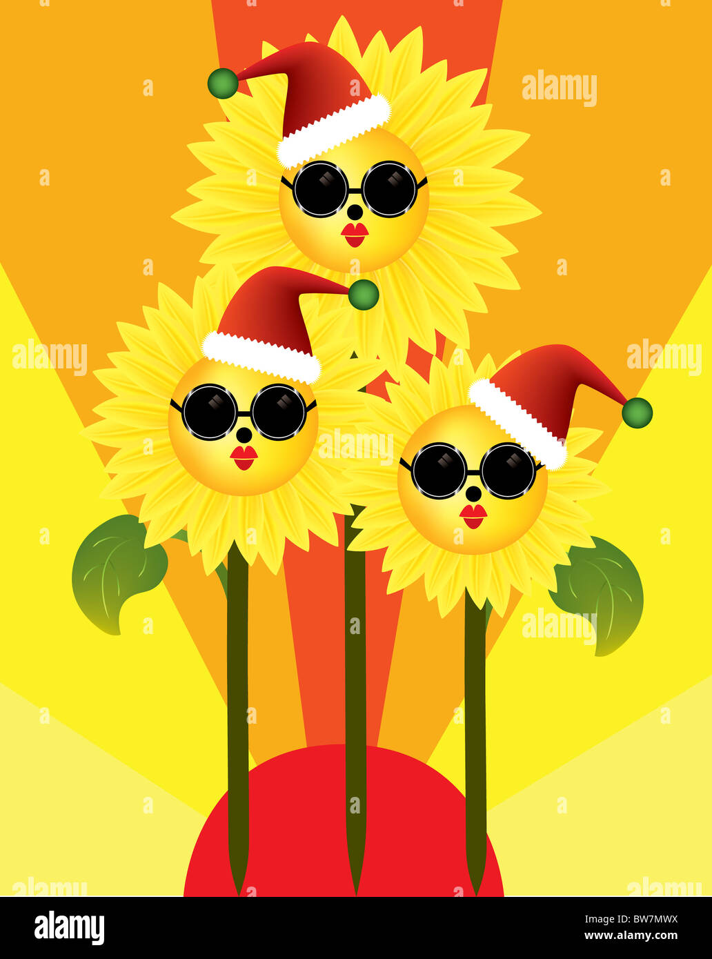 Merry Christmas from sunflowers in the sun Stock Photo - Alamy