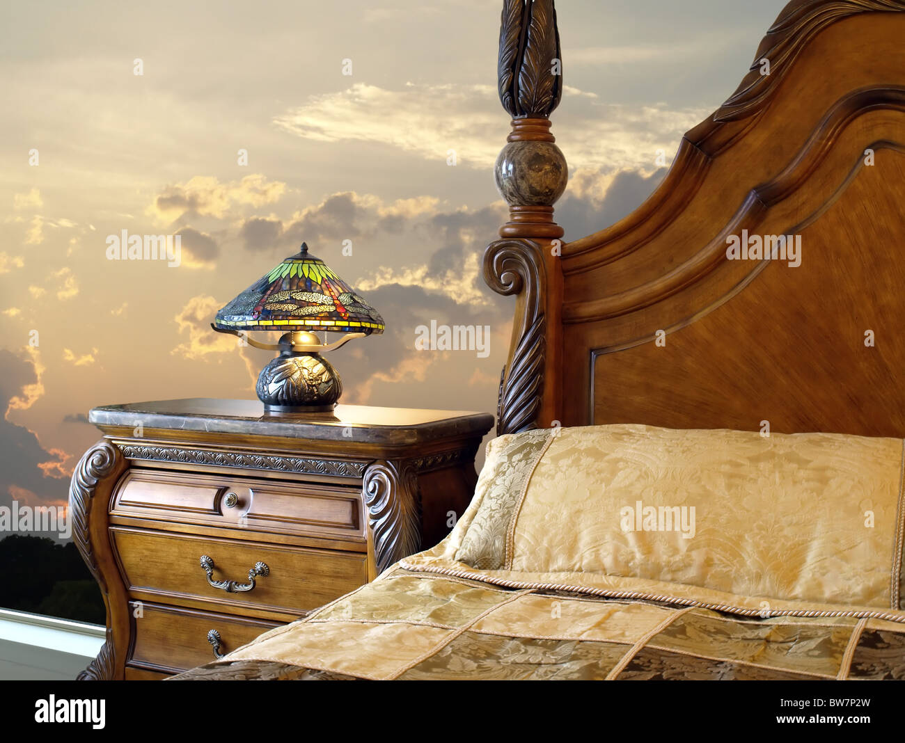 Classic design of interior with beautiful sunset Stock Photo - Alamy