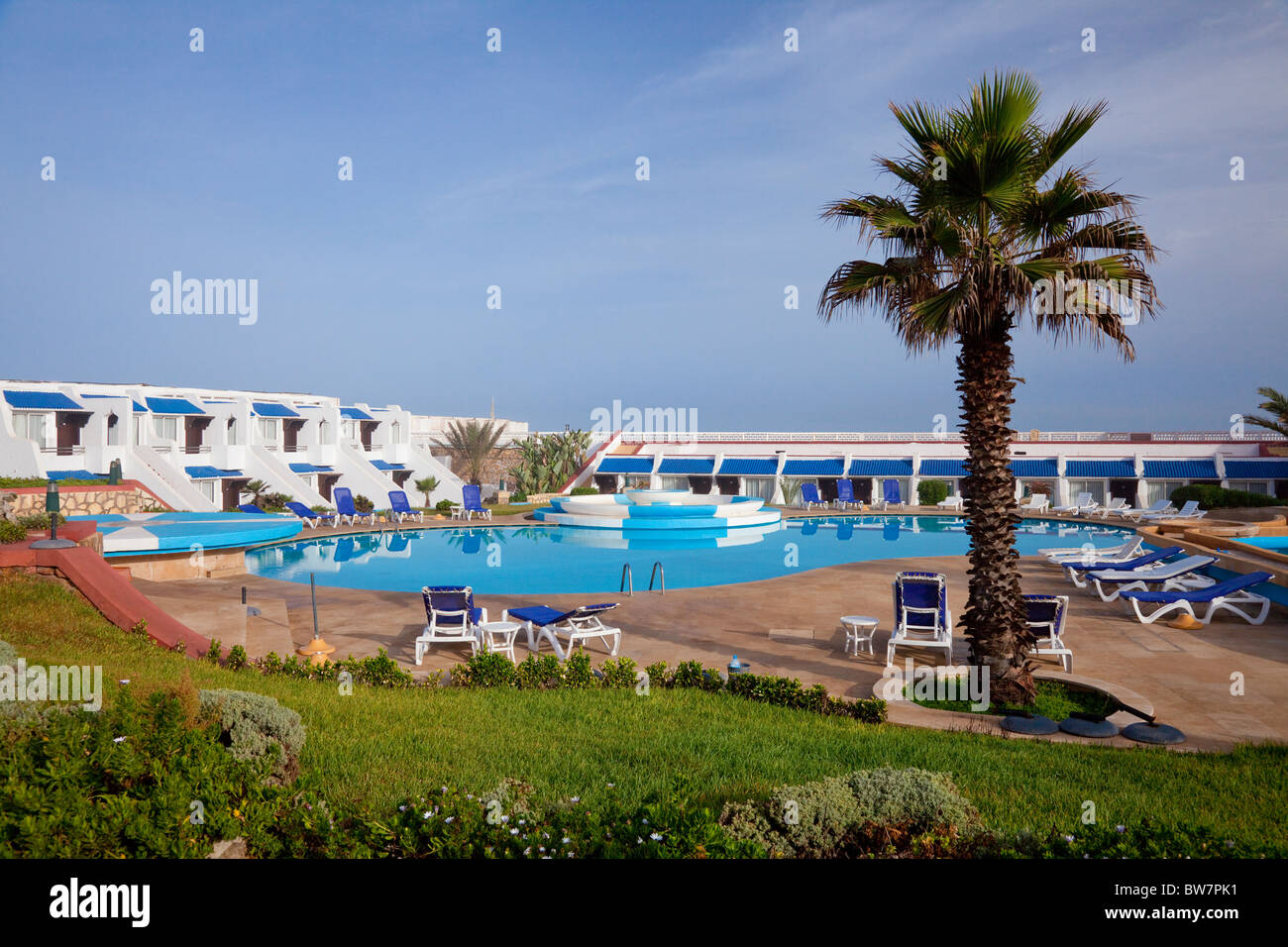 The outdoor pool area of the Hotel Riad Salem on the Corniche ...