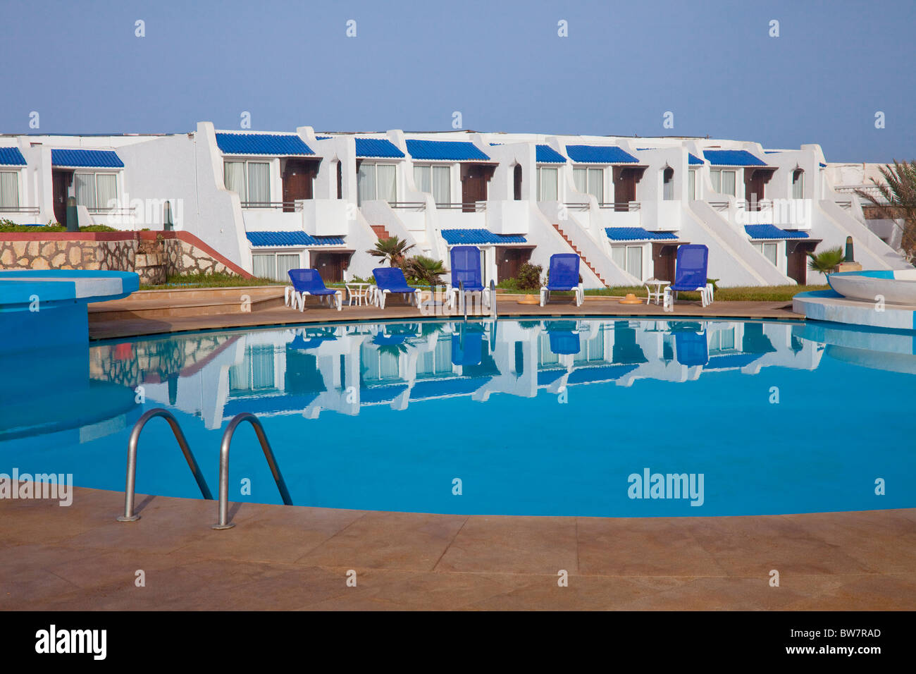 The outdoor pool area of the Hotel Riad Salem on the Corniche ...