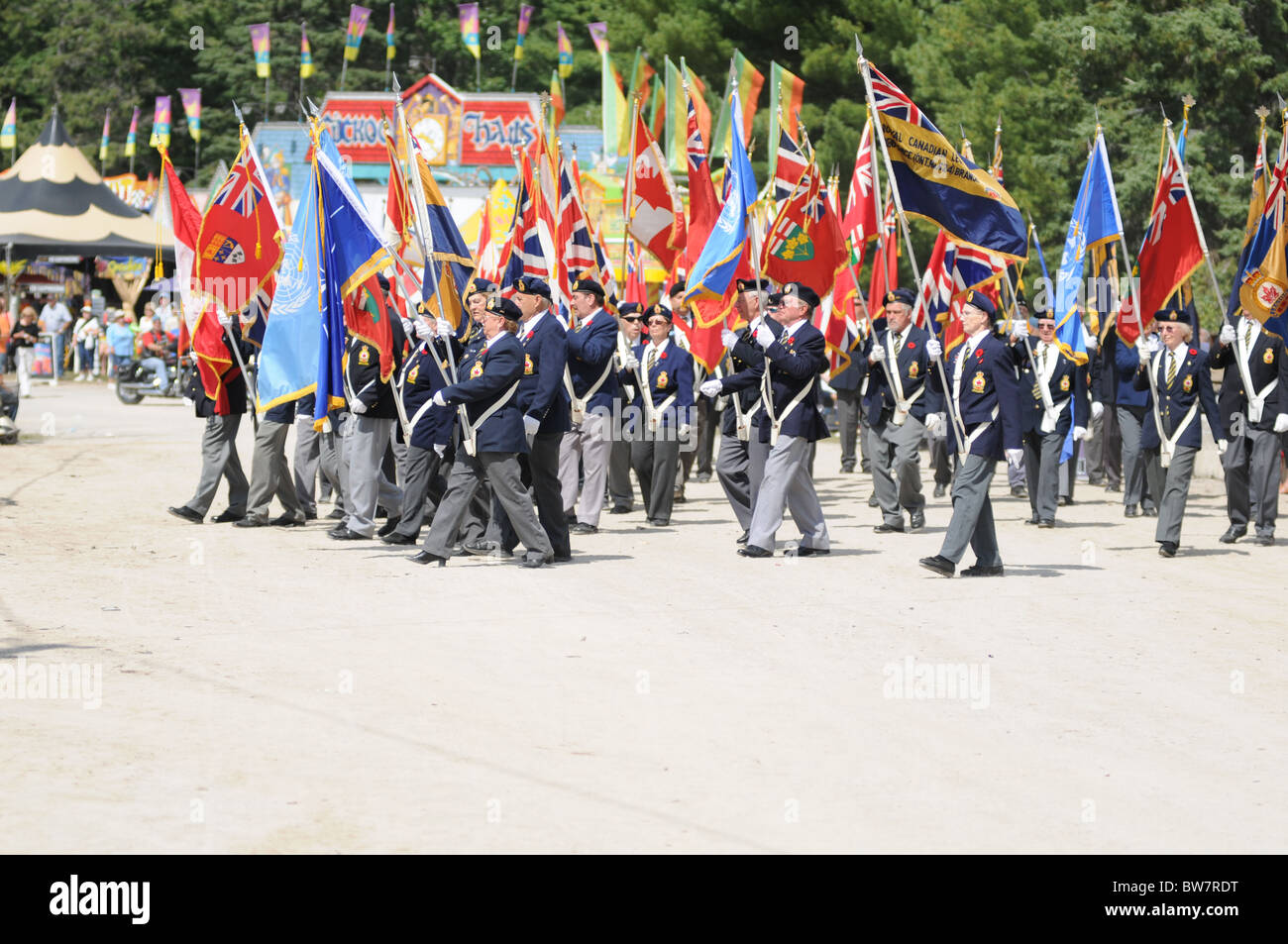 legion colour parade getting ready at a fall fair Stock Photo - Alamy