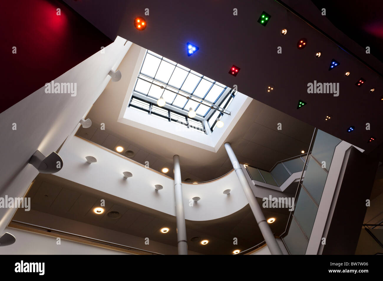 Entrance foyer atrium to Portsmouth Grammar School New Science Block ...