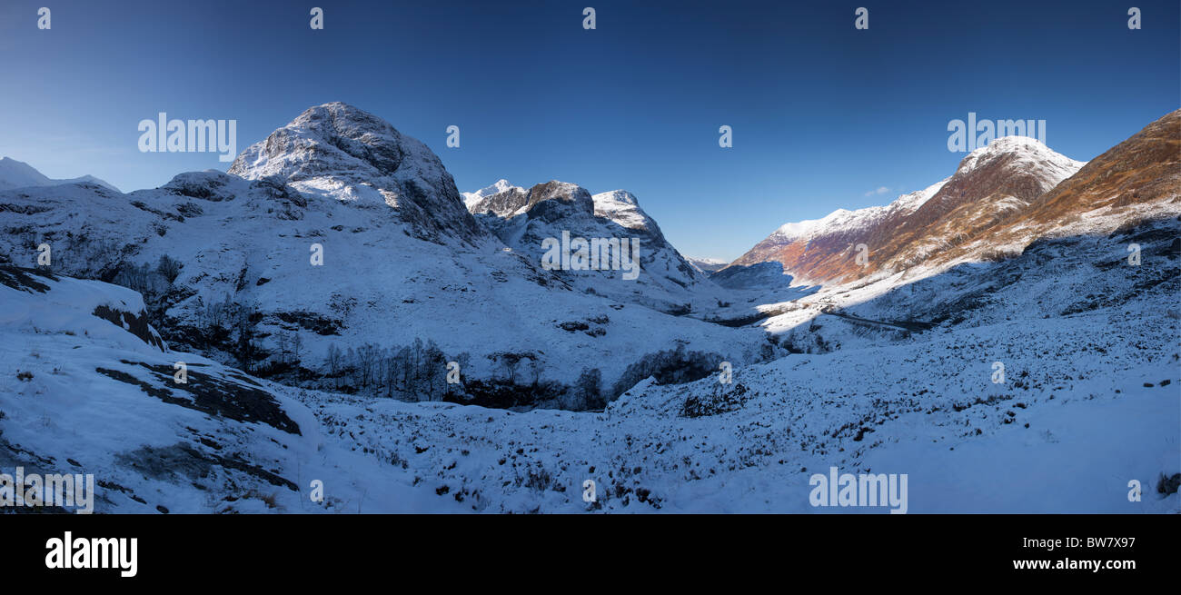Panoramic winter landscape of Glencoe, Scotland Stock Photo - Alamy
