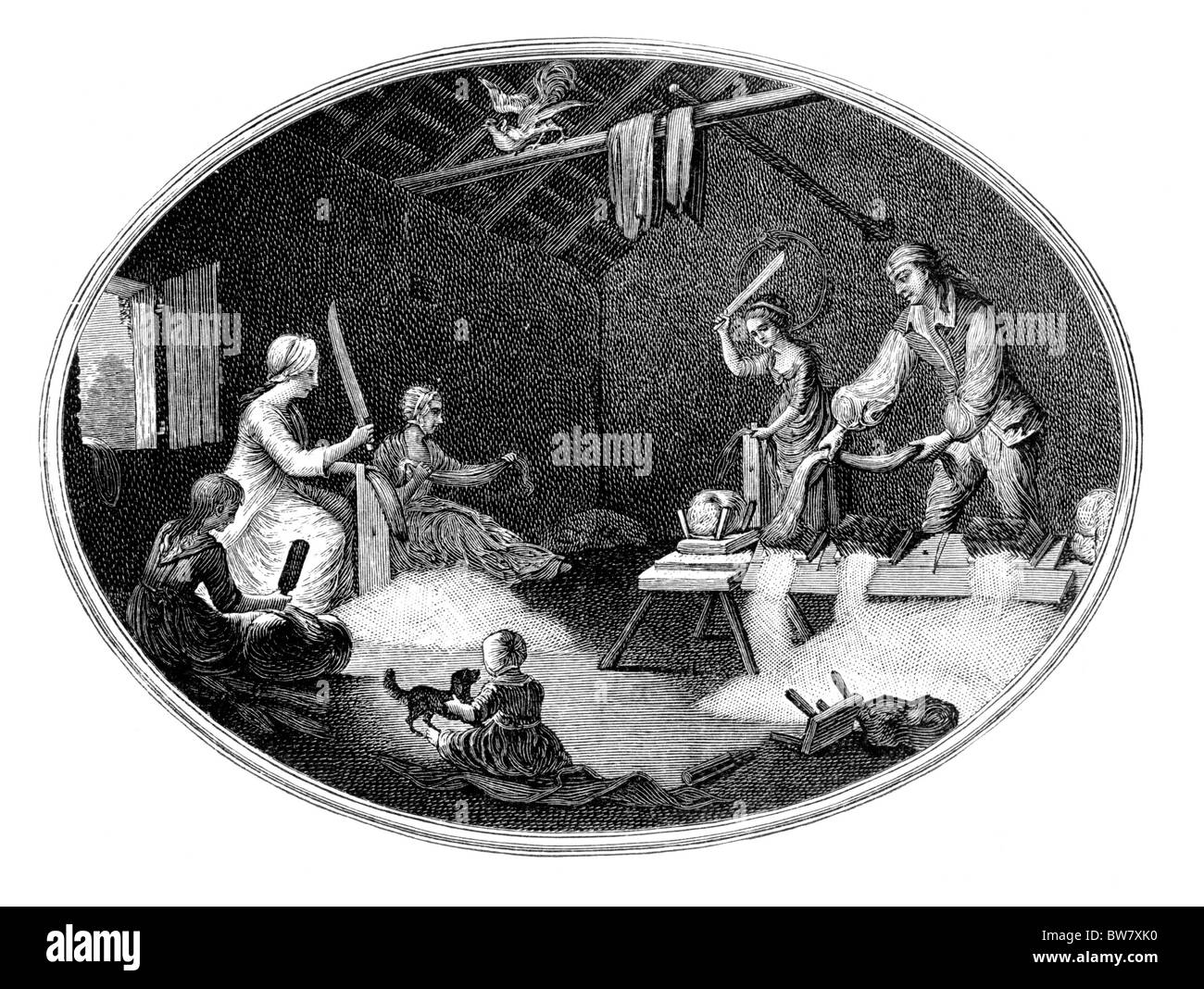 The Linen Industry in the 18th Century; Butling, Scutching and Hackling ...