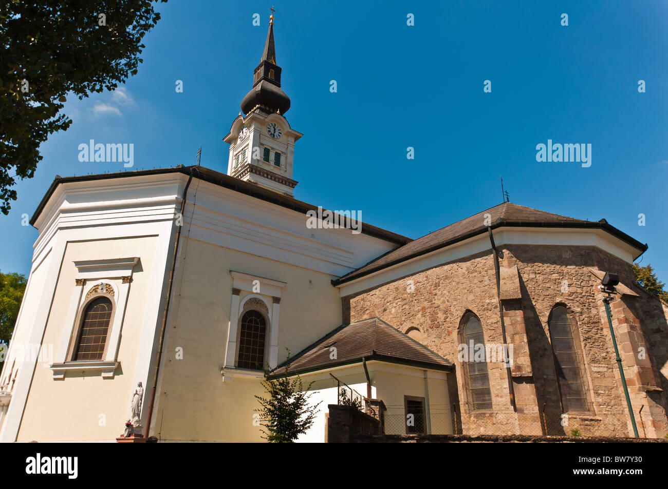 Back view of the catholic church of Mezokovesd, Hungary Stock Photo - Alamy