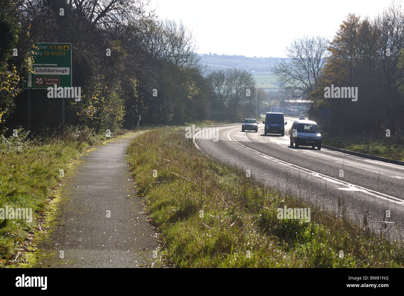 A5 road, Watling Street, Northamptonshire, England, UK Stock Photo - Alamy
