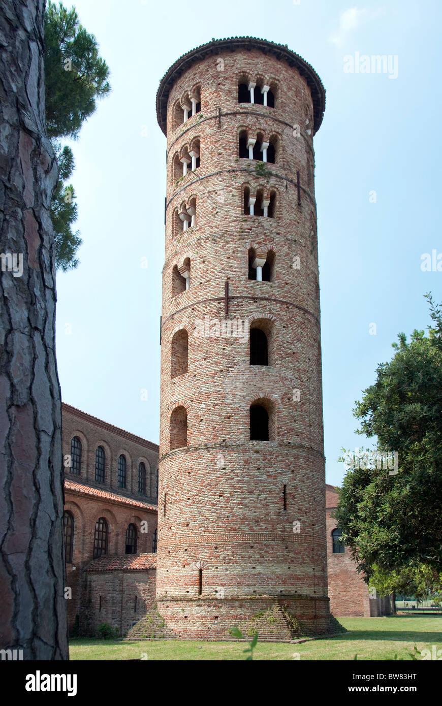 Bell tower of the Basilica of Sant'Apollinare in Classe Ravenna Stock ...