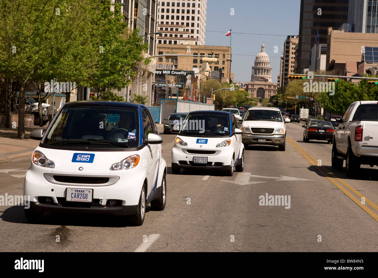 SmartforTwo car made by Daimler drives around Austin as the German car ...