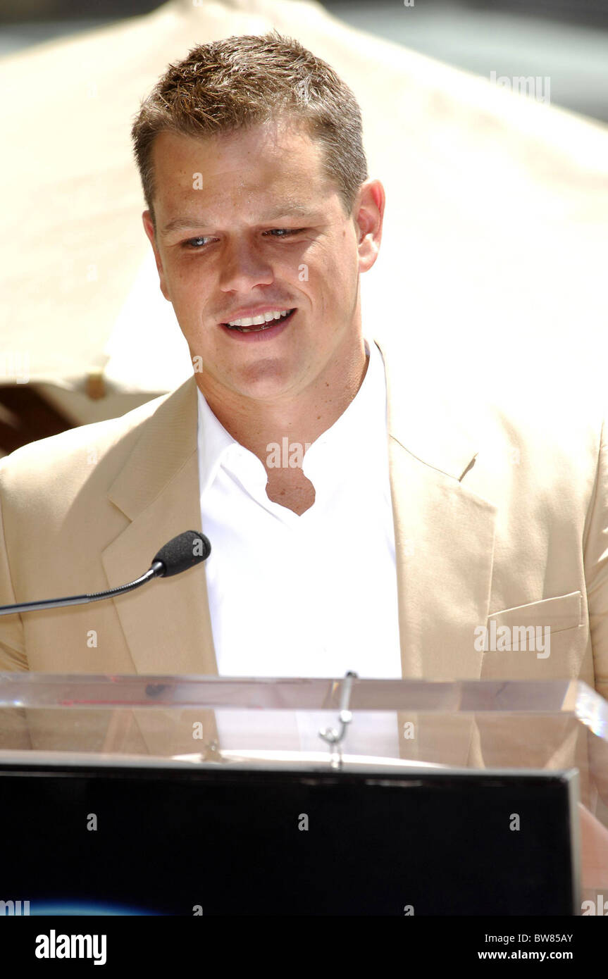 STAR ON THE HOLLYWOOD WALK OF FAME for Matt Damon Stock Photo - Alamy