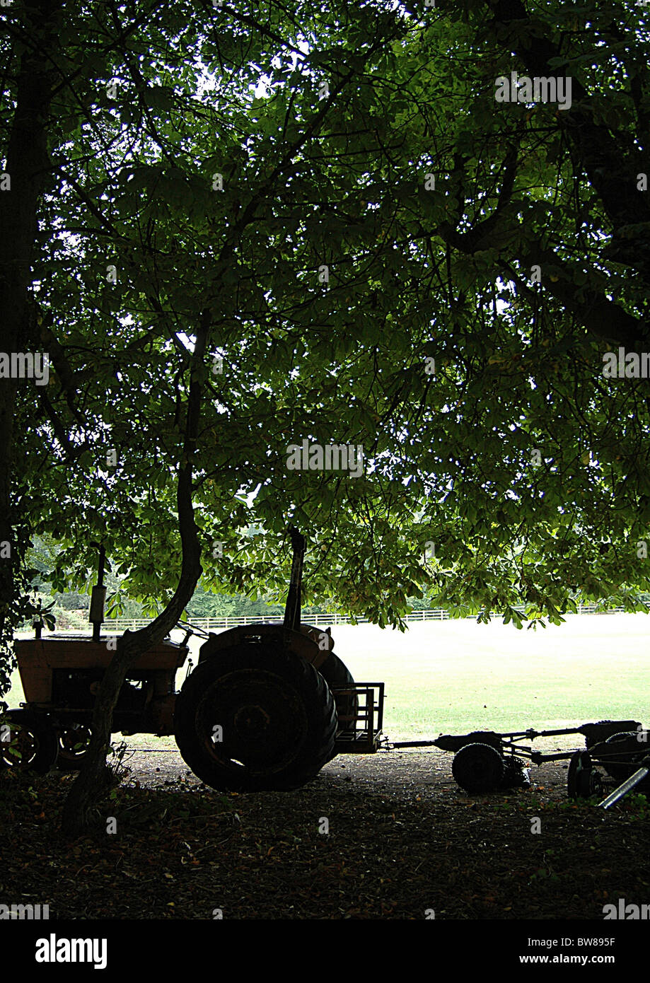 Groundsman's tractor on the edge of cricket field Stock Photo - Alamy