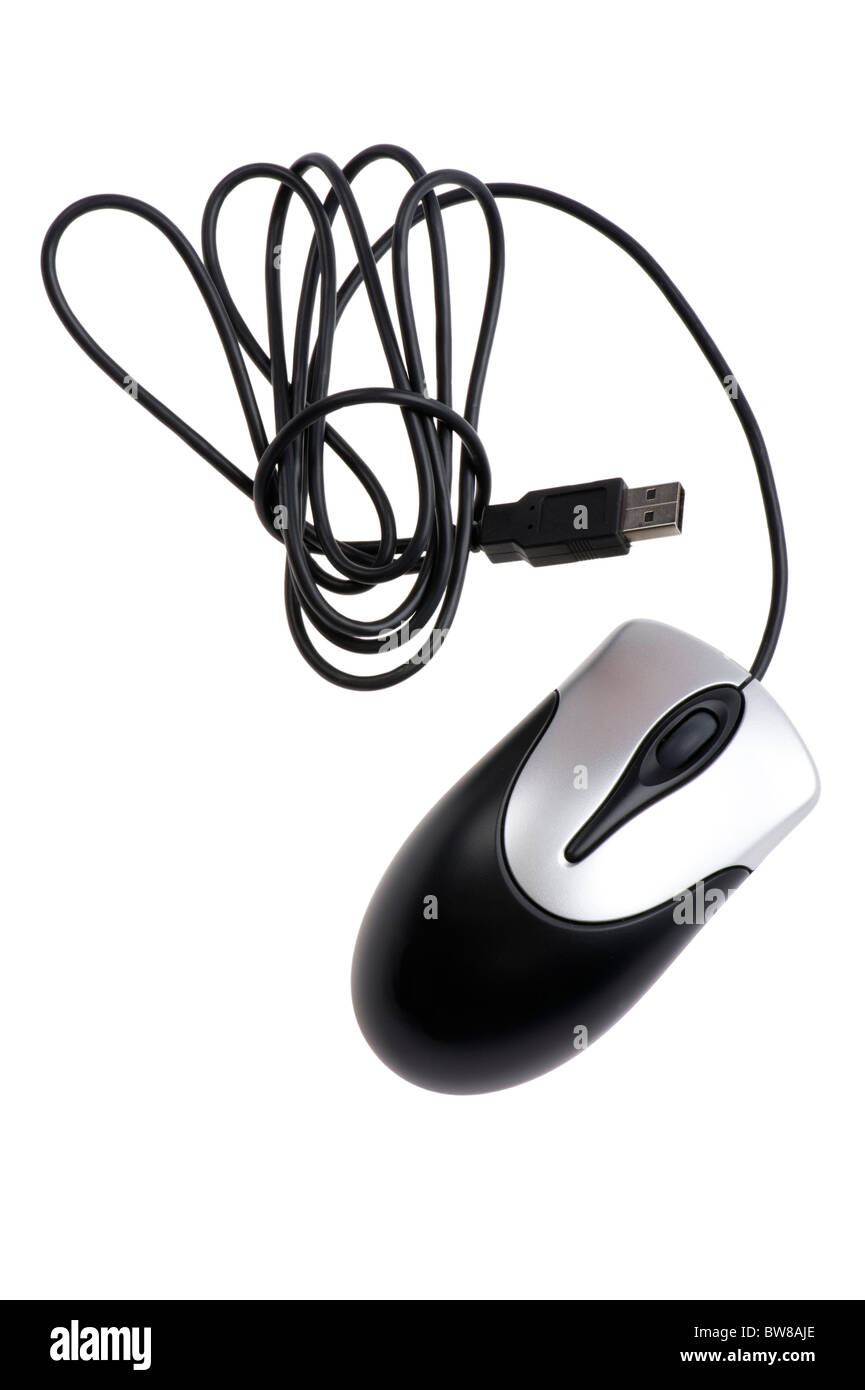 object on white - computer mouse close up Stock Photo - Alamy