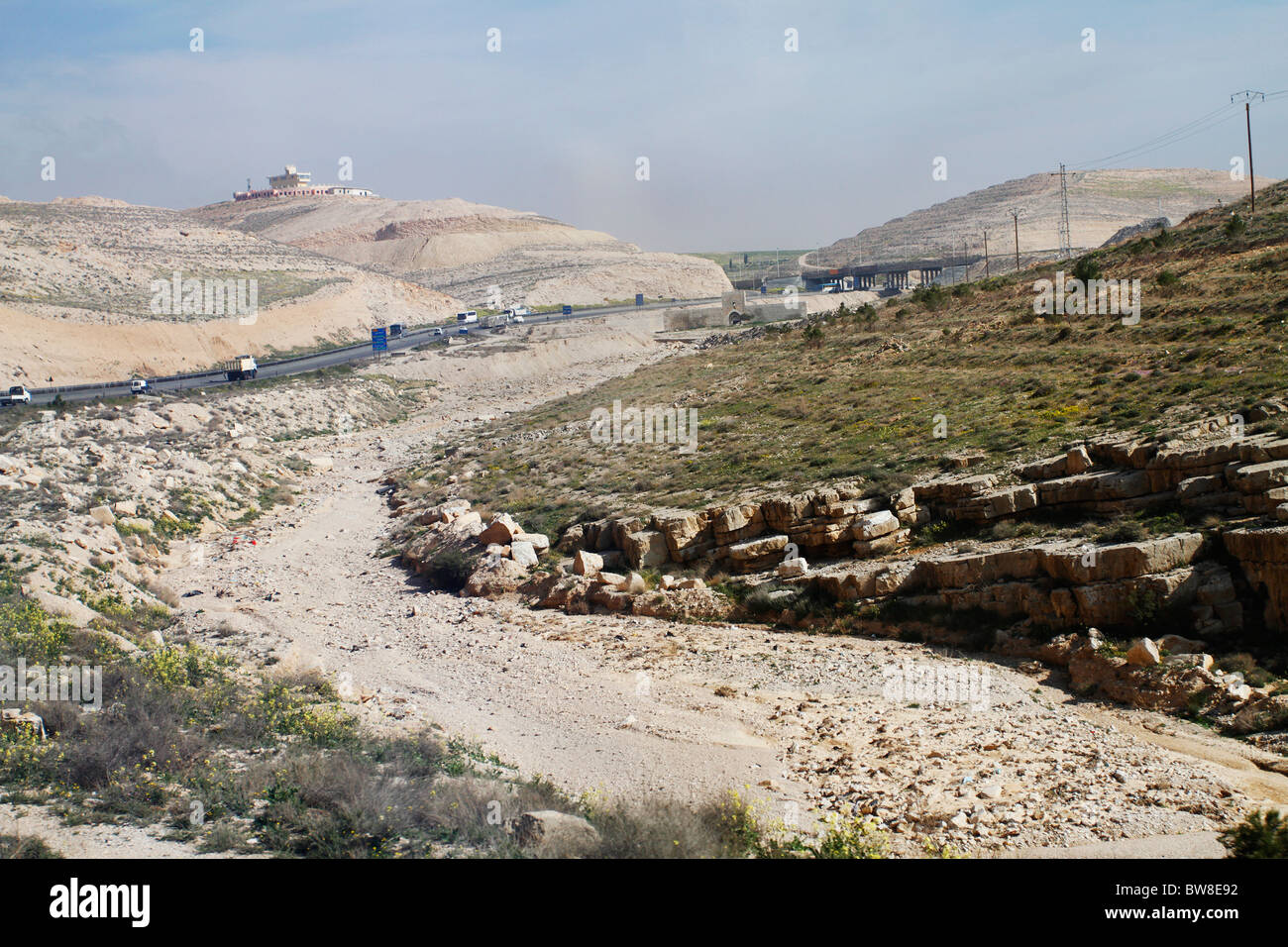 Dried river bed in Syrian desert Stock Photo - Alamy