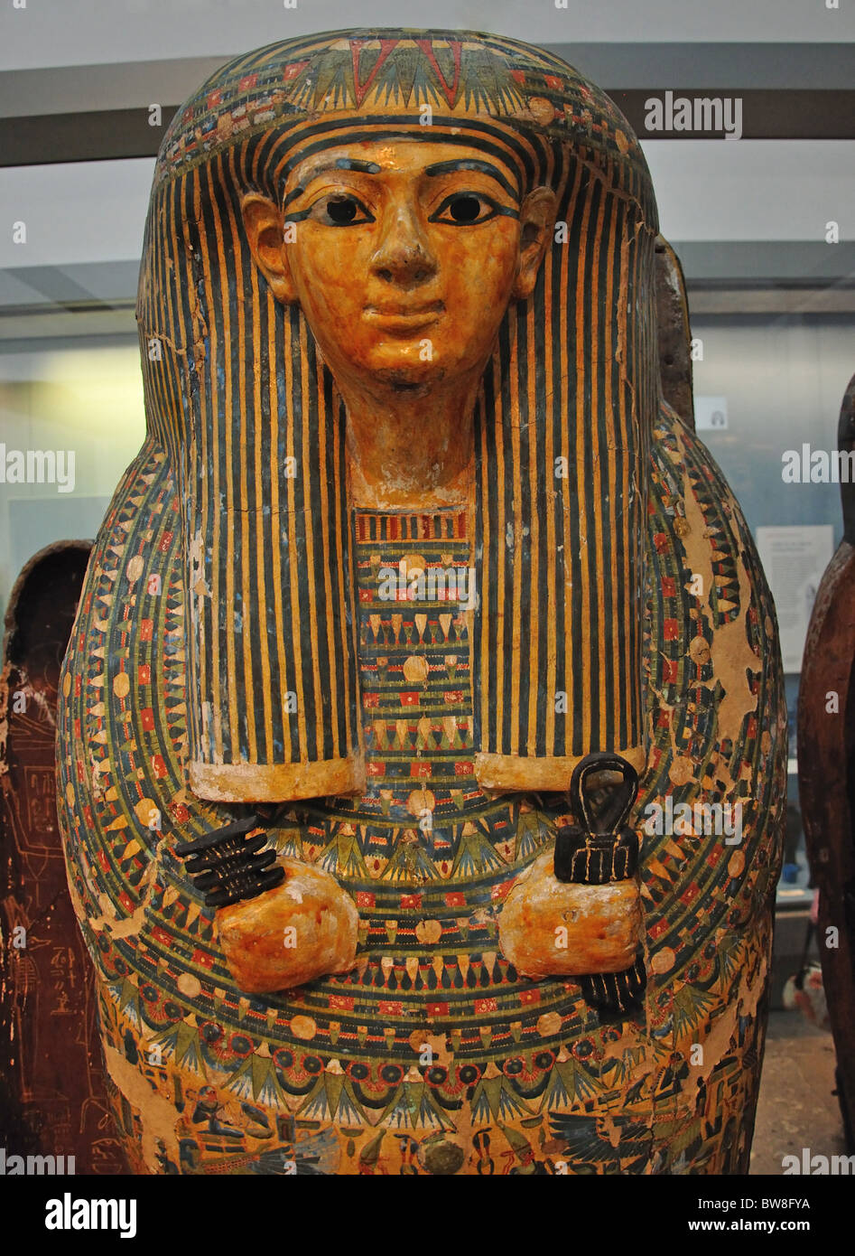 Ancient egyptian wooden painted coffin hi-res stock photography and ...