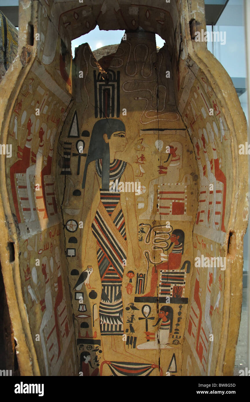 Painted wooden outer coffin, The British Museum, Great Russell Street ...