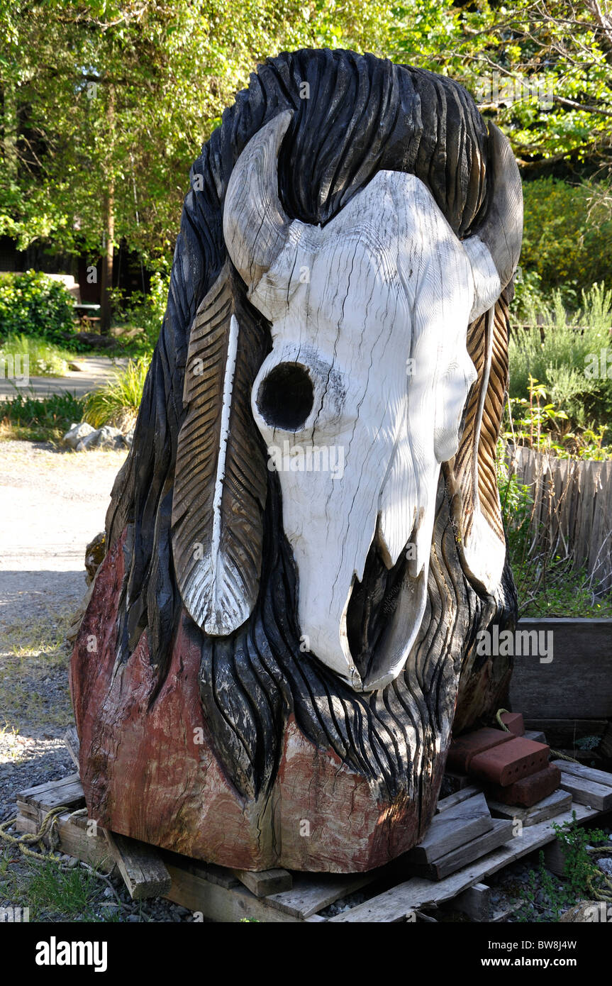 Wooden Native Indian Arts Northern California Usa Stock Photo Alamy