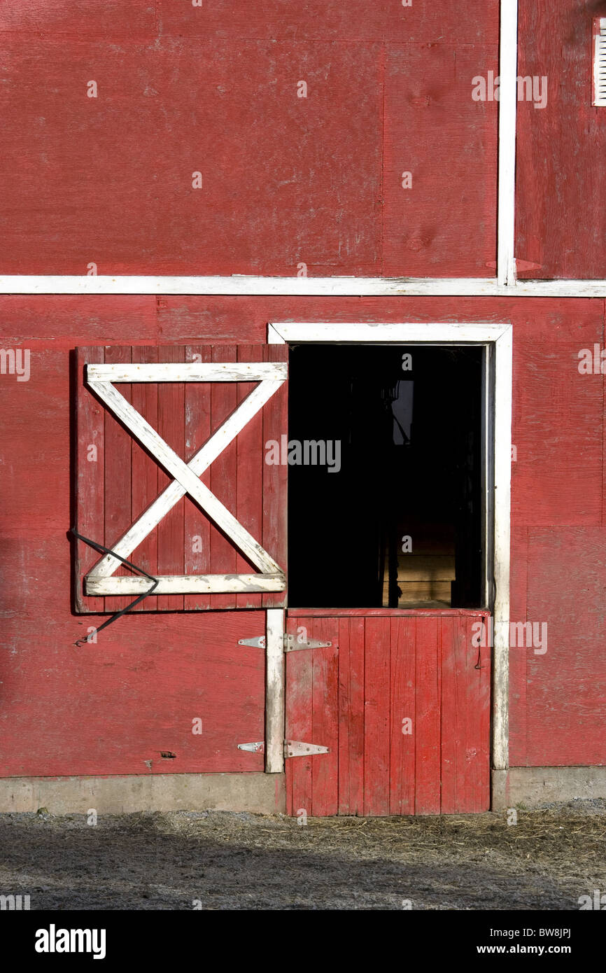 Open Red Barn Door