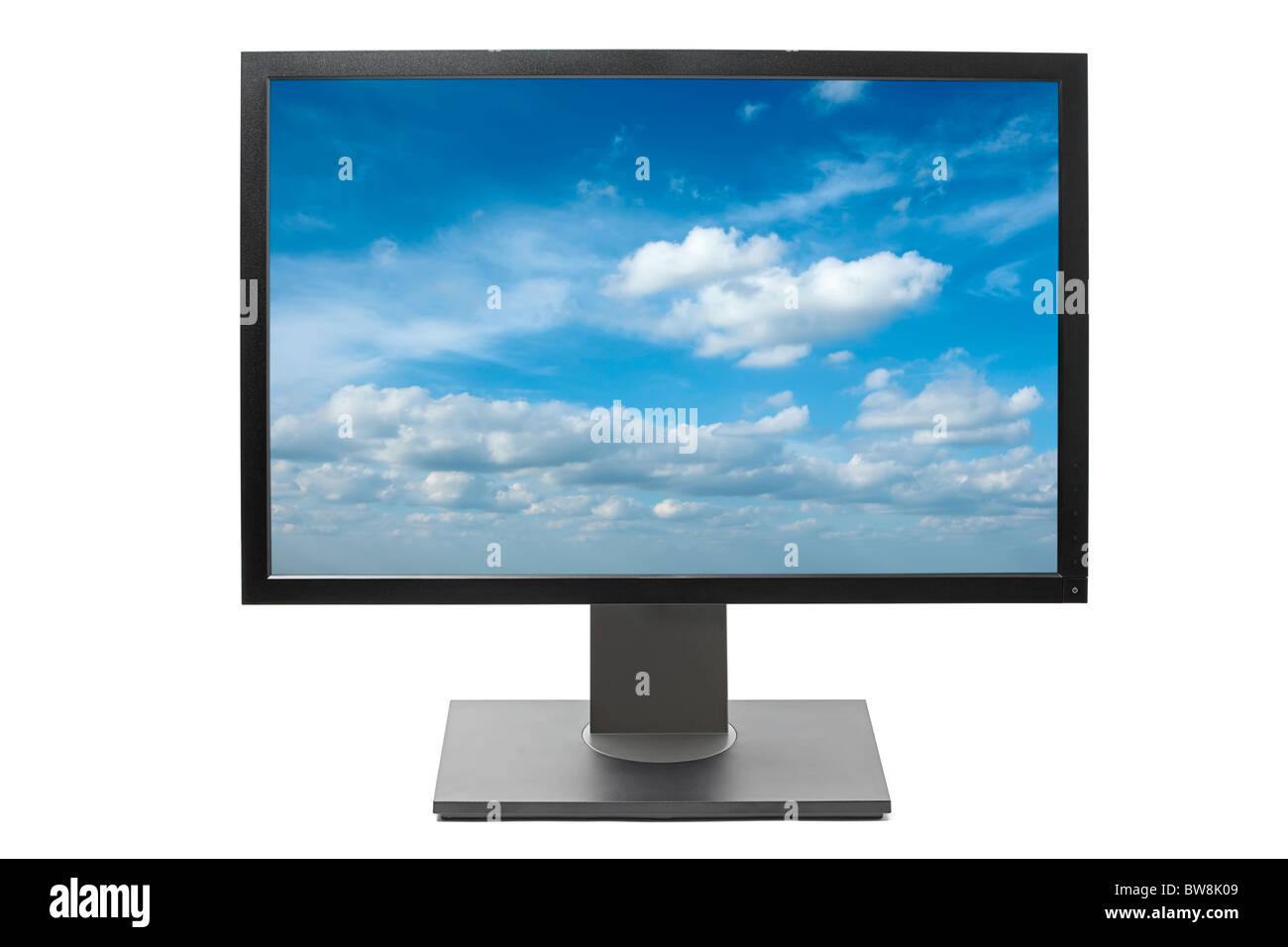 Computer monitor isolated on white background Stock Photo - Alamy