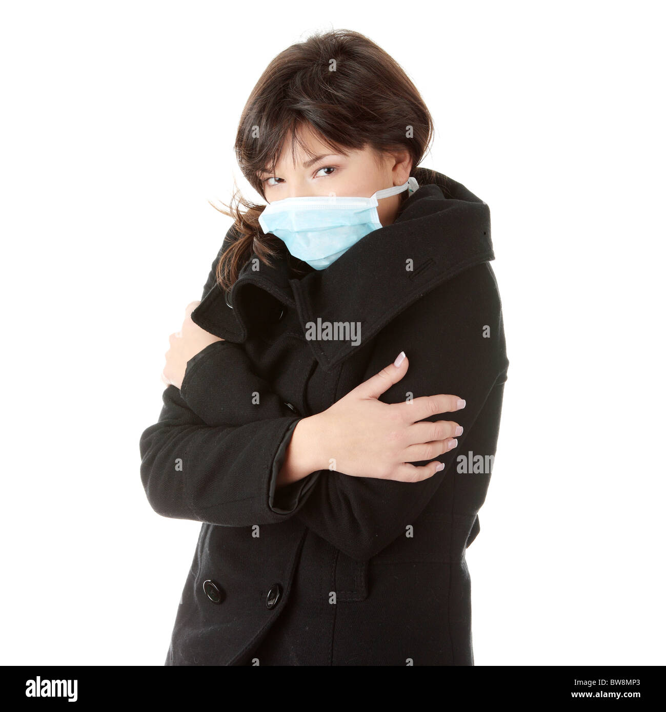 A glamorous model wearing a mask to prevent 'Swine Flu' infection ...