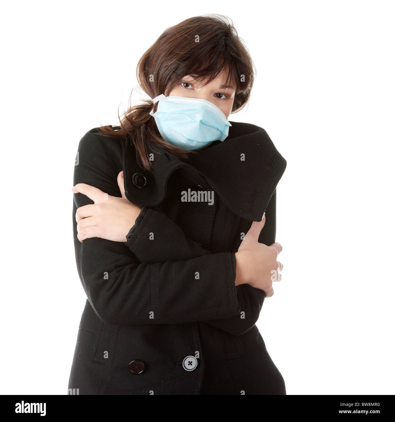 A glamorous model wearing a mask to prevent 'Swine Flu' infection ...