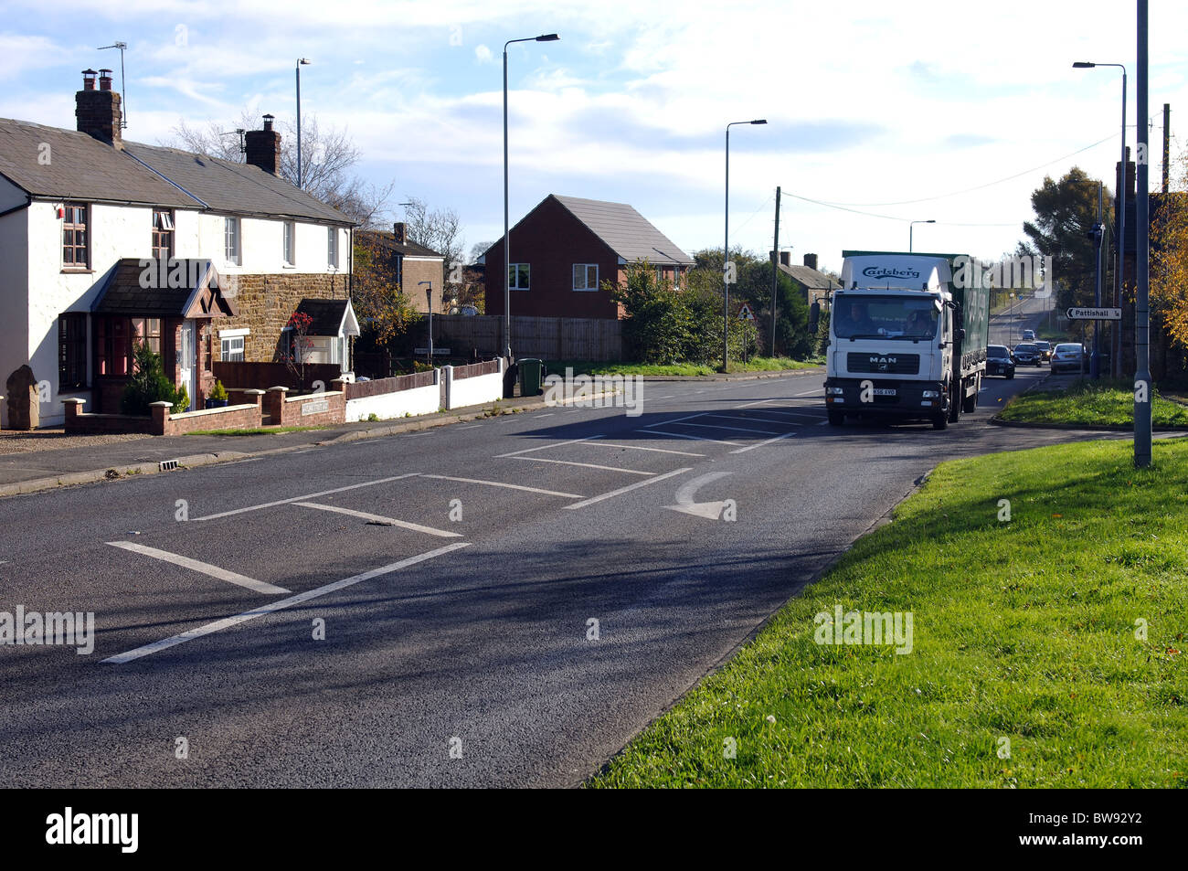 A5 road, Watling Street, at Fosters Booth, Northamptonshire, England ...