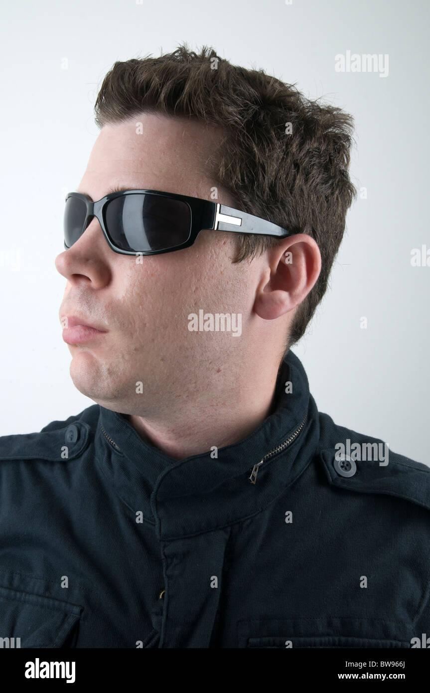 Profile of Male in Shades Stock Photo - Alamy