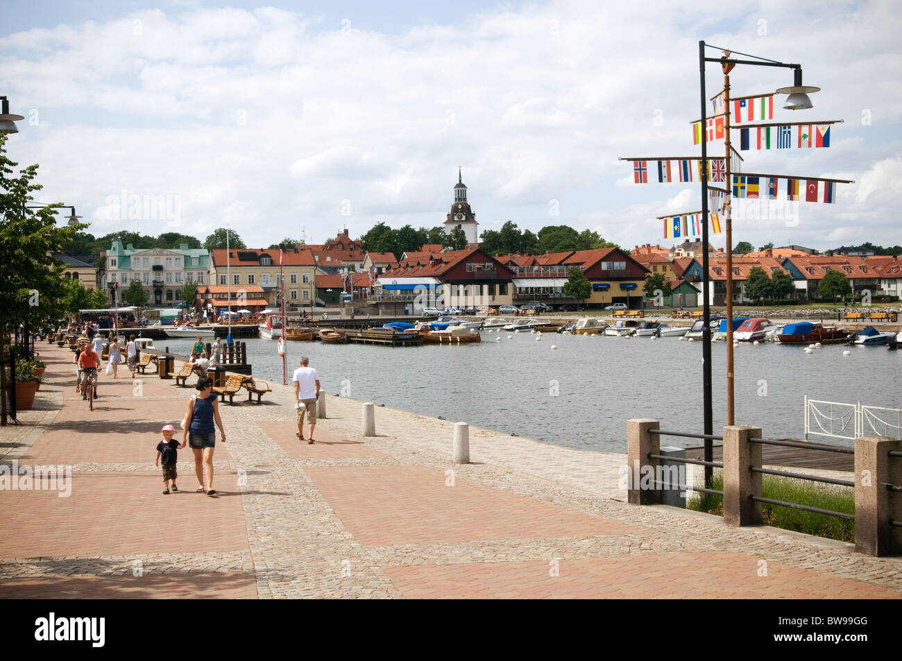 vastervik harbor sweden swedish town holiday resort south east eastern ...