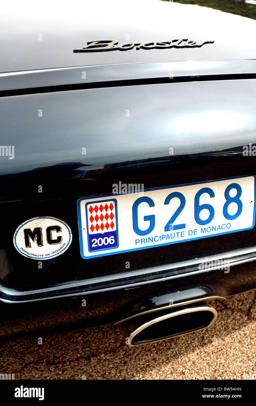 porsche boxster sportscar. Registration plate of Monte Carlo Monaco ...