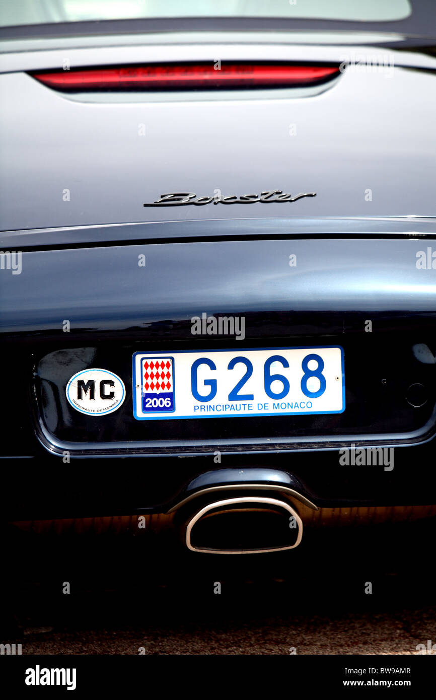 porsche boxster sportscar. Registration plate of Monte Carlo Monaco ...