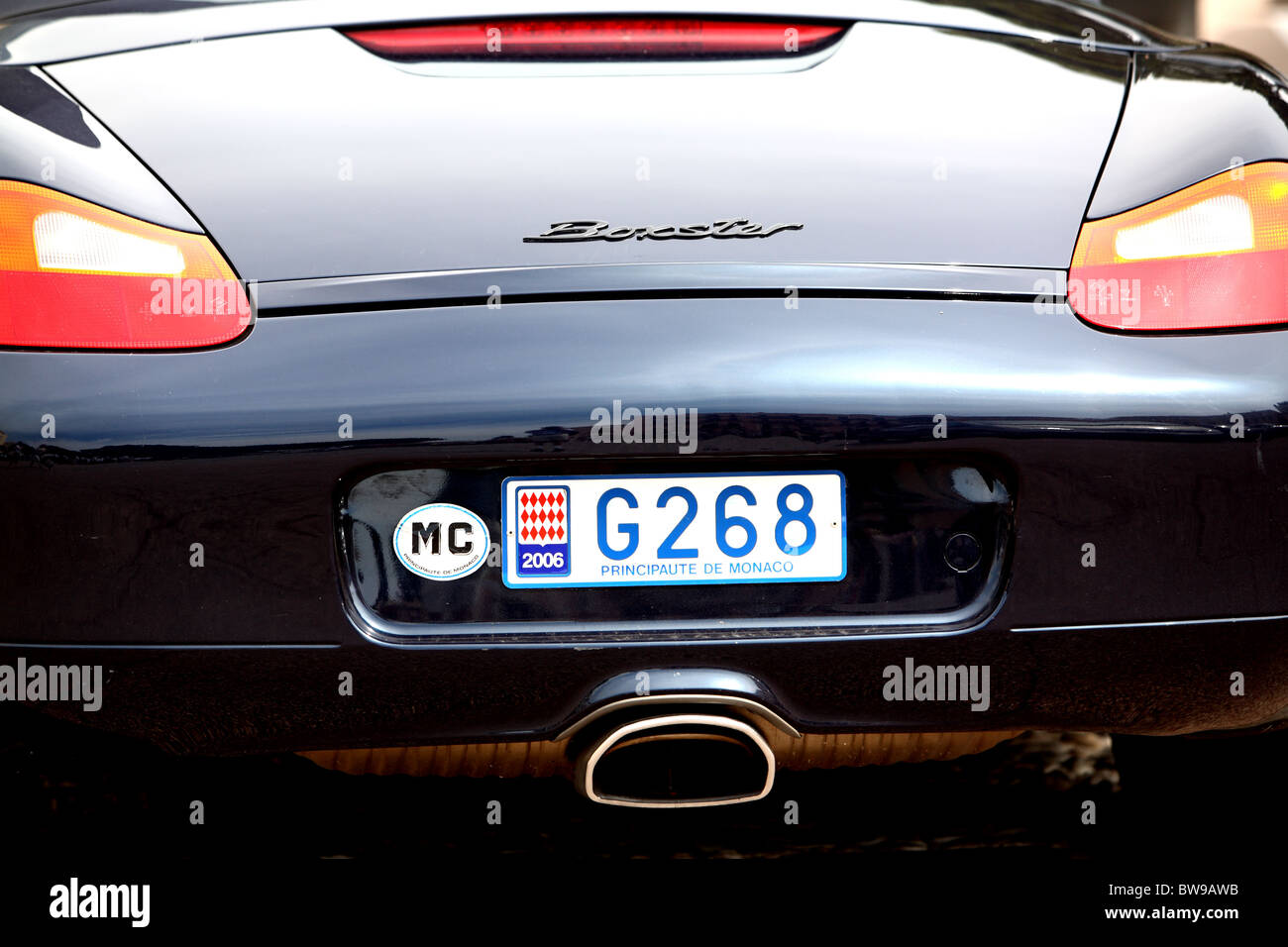 porsche boxster sportscar. Registration plate of Monte Carlo Monaco ...
