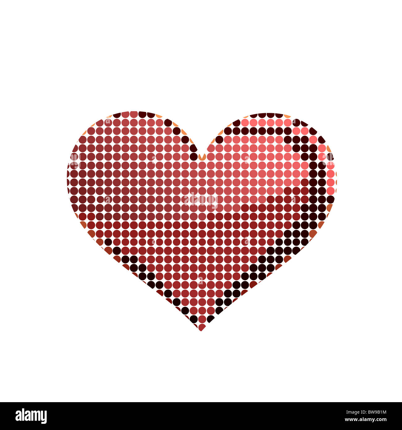 Heart shape made from many colorful dots Stock Photo - Alamy