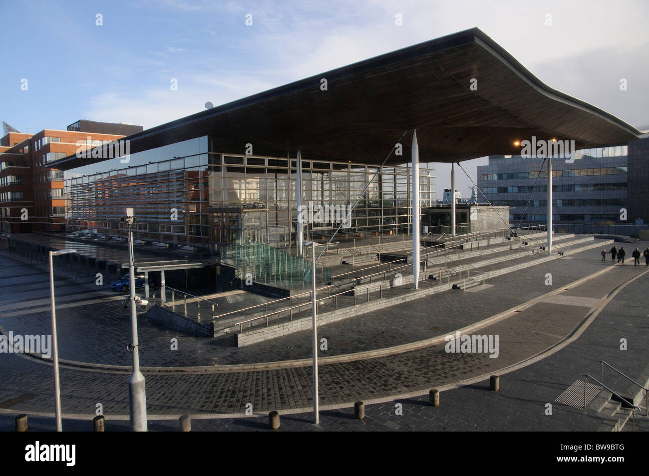 National Assembly for Wales building on Cardiff Bay south Wales UK ...