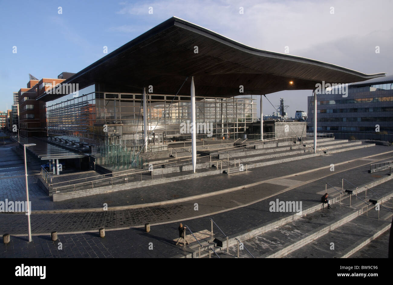 National Assembly for Wales building on Cardiff Bay south Wales UK ...