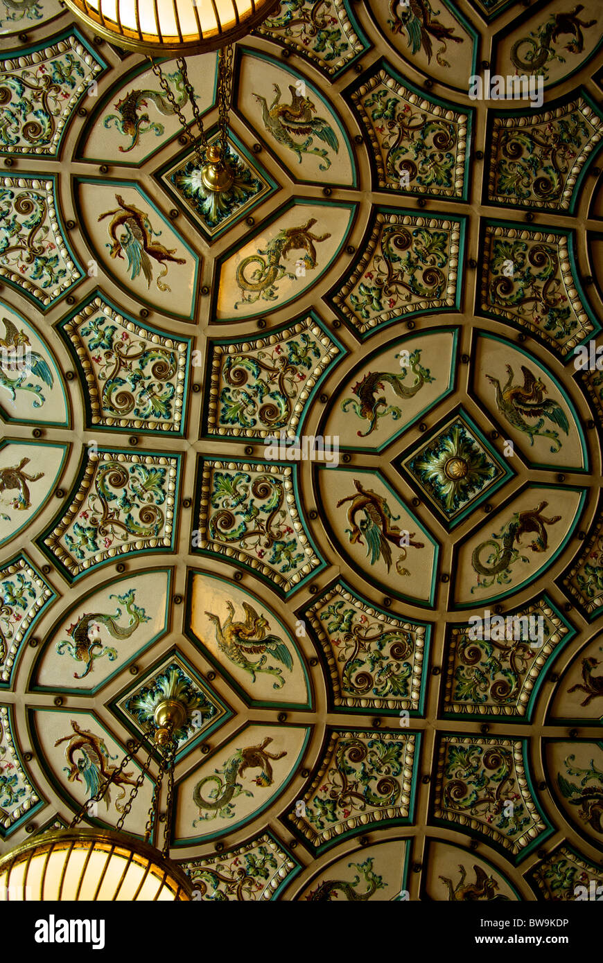 Ornate porcelain tile ceiling at Dresdner Molkerei Gerbruder Pfund ...