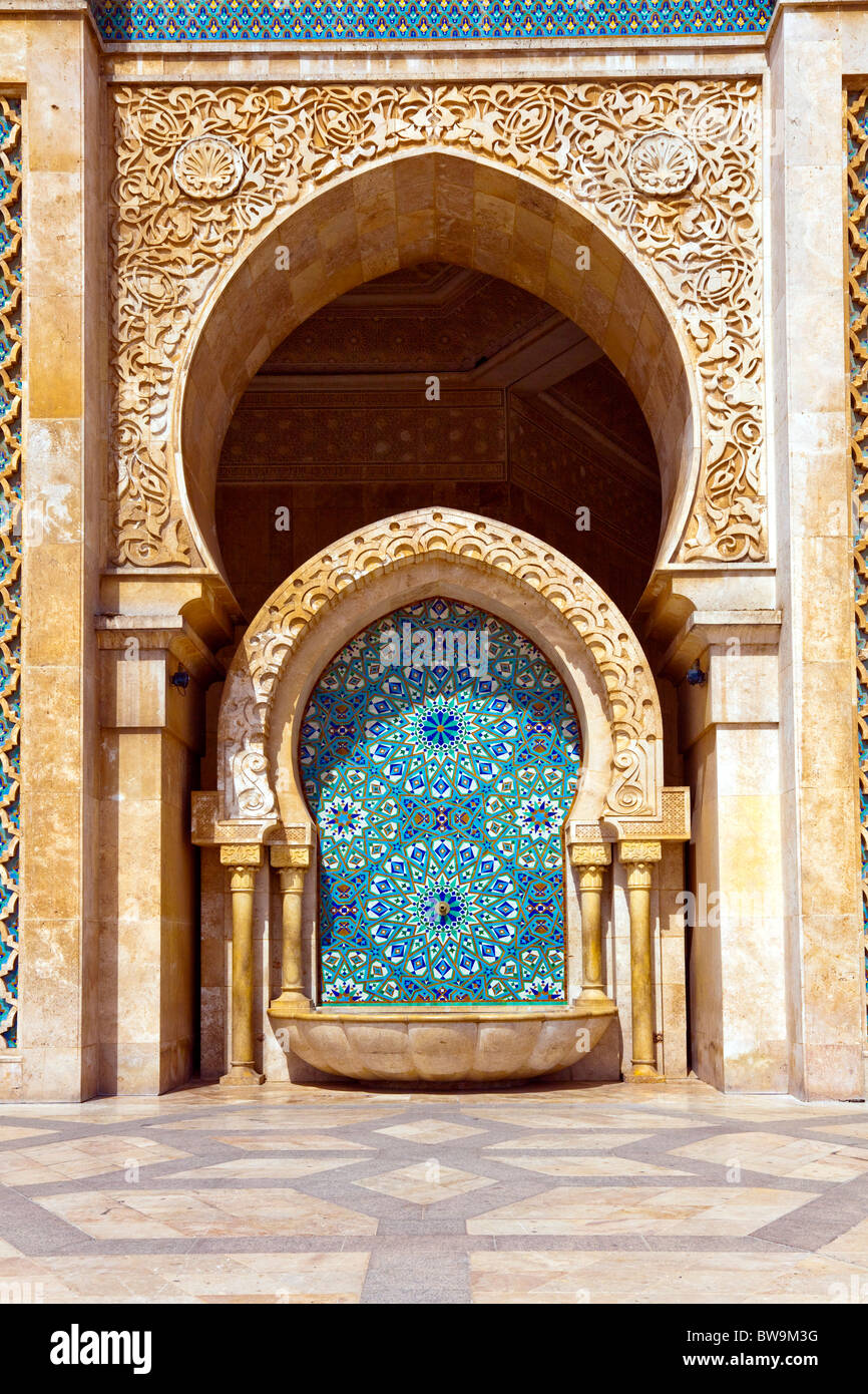 The seaside Hassan II mosque on the Corniche in Casablanca, Morocco ...