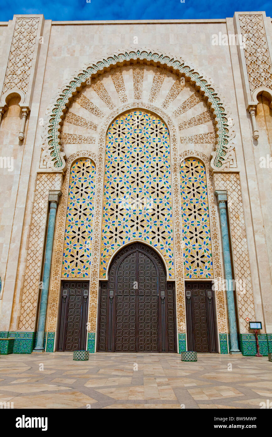The seaside Hassan II mosque on the Corniche in Casablanca, Morocco ...