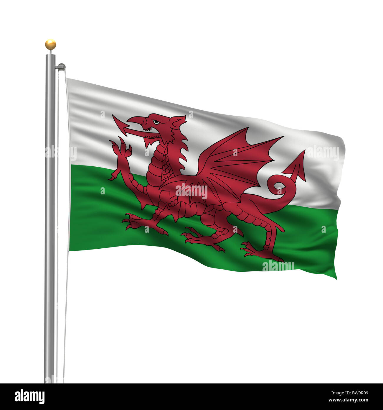 Welsh flag waving hi-res stock photography and images - Alamy