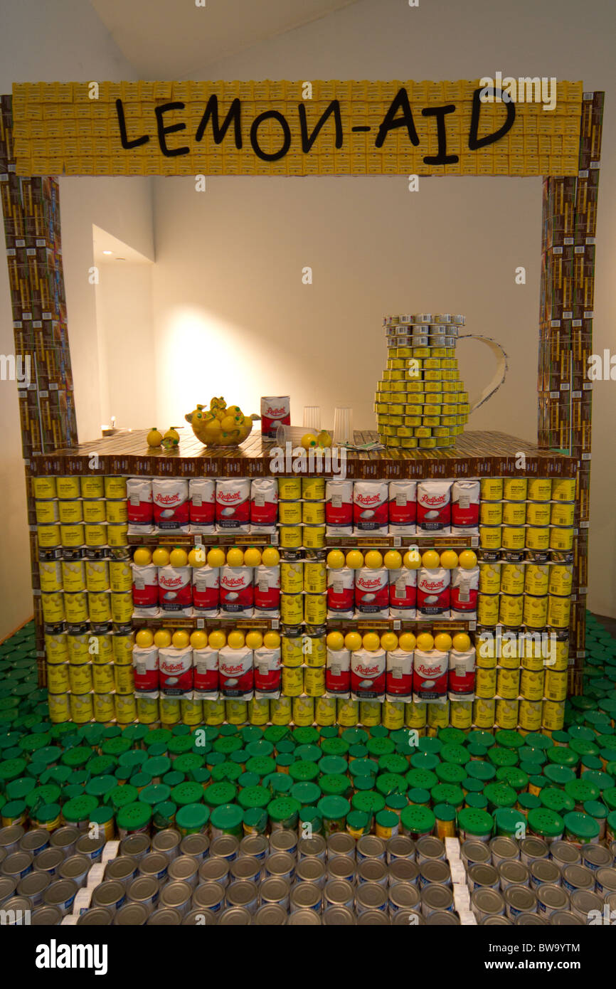 lemonaid stand made with cans Stock Photo - Alamy