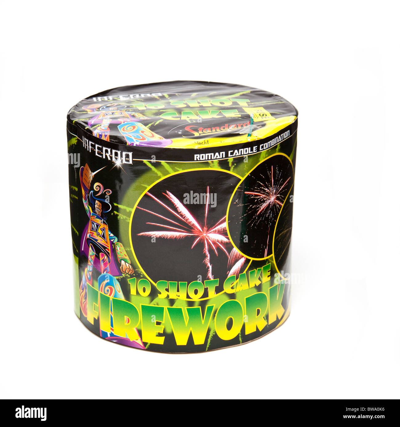 Fireworks cake isolated on a white studio background Stock Photo - Alamy