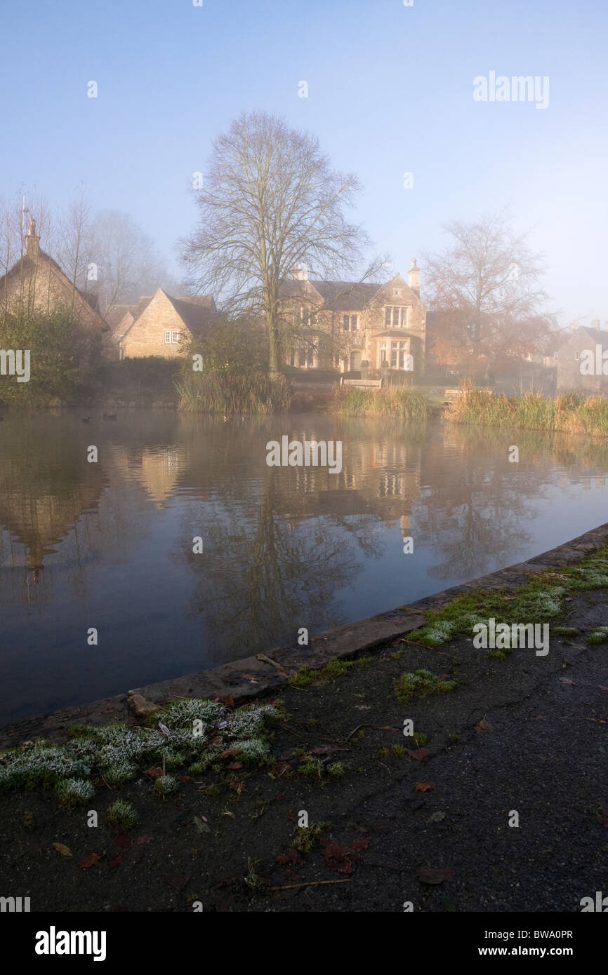 A winter morning in Biddestone village Wiltshire England Stock Photo ...